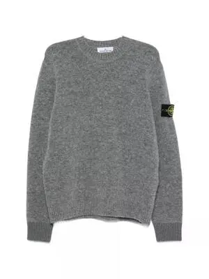 Stone Island Logo-patch Knit Sweater - Grey