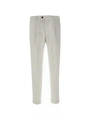 DEVORE INCIPIT Ribbed Pleated Trousers - Neutrals