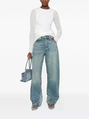 Alexander Wang Crystal-embellished Wide-leg Jeans
