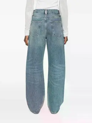 Alexander Wang Crystal-embellished Wide-leg Jeans