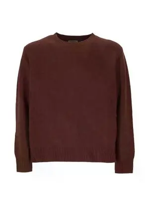 ROY ROGER'S Crew Neck Wool Jumper - Brown