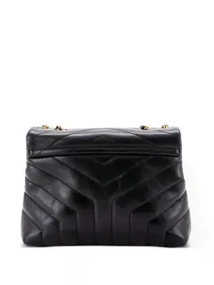 Saint Laurent Loulou Matelassé Chevron Leather Small Shoulder Bag - Black