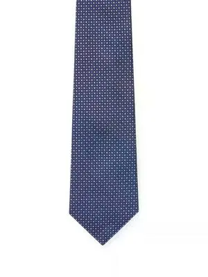 Kiton Geometric-pattern Silk Tie - Blue