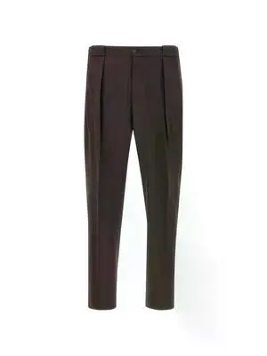 BRIGLIA 1949 Portobellos Double-pleat Trousers - Brown