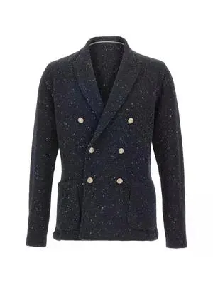 Eleventy Double-breasted Knit Blazer
