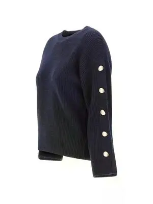 KAOS Ribbed-knit Button-sleeve Sweater