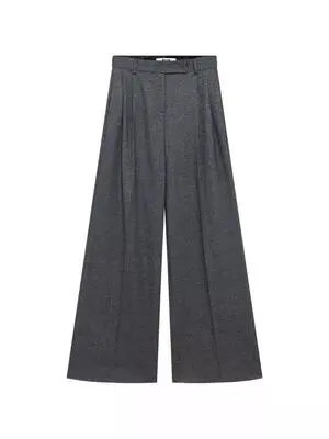 MSGM Check-pattern Pleated Wide-leg Trousers - Grey