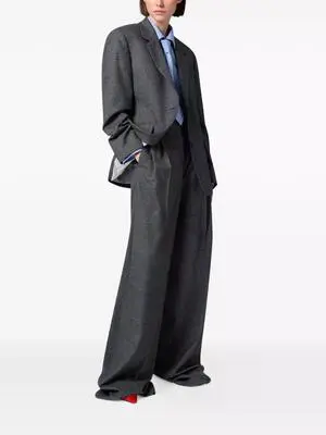 MSGM Check-pattern Pleated Wide-leg Trousers