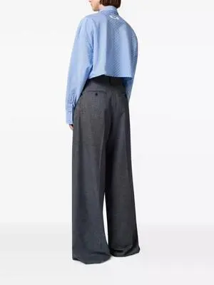 MSGM Check-pattern Pleated Wide-leg Trousers