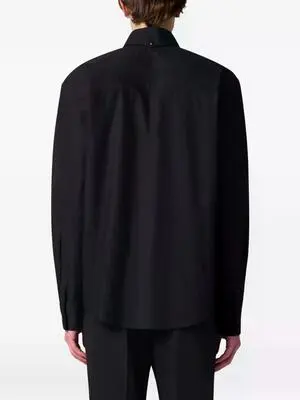 MSGM Crystal-embellished Logo-embroidered Shirt
