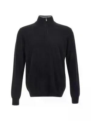 DELLA CIANA Half-zip Sweater - Black