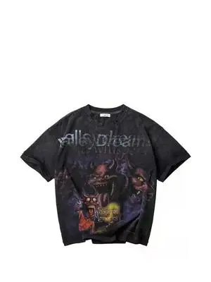 VALE FOREVER Graphic-print Distressed T-shirt - Black