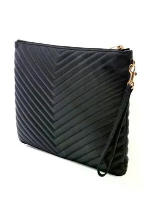 Saint Laurent 2017 Chevron Calfskin Cassandre Document Holder Clutch Bag
