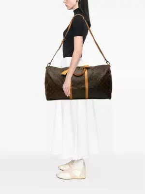 LOUIS VUITTON Monogram Keepall Bandouliere 60 Travel Bag