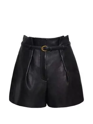 Cara Cara Eliana Leather Shorts - Black