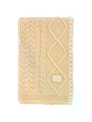 Miu Miu Cable-knit Embroidered Scarf