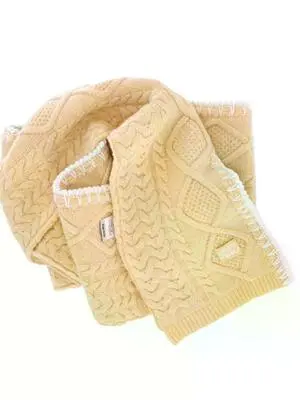 Miu Miu Cable-knit Embroidered Scarf