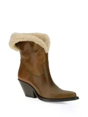 Chloé Azelan Shearling-trim Ankle Boots