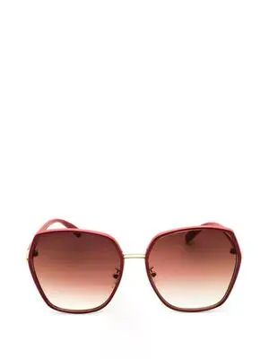 Guess Geometric Frame Sunglasses With Gradient Lenses - Red