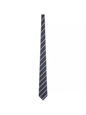 Kiton Diagonal-stripe Silk Tie - Blue