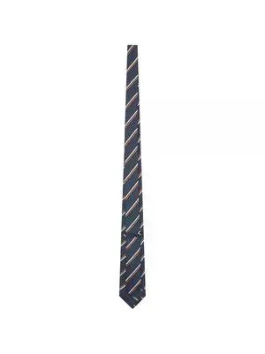 Kiton Diagonal Stripe Silk Neck Tie