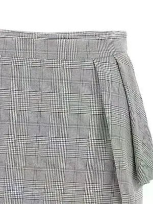 KAOS Check-pattern Ruffled-detail Skirt