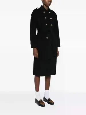Maje Belted Double-breasted Wool-blend Coat