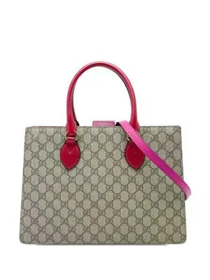Gucci 2016-2026 Gg Supreme Convertible Top Handle Bag Satchel - Neutrals