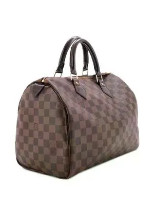 LOUIS VUITTON Speedy Handbag Damier 30 Satchel - Brown