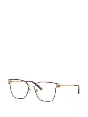 Chopard Geometric Frame Eyeglasses - Brown