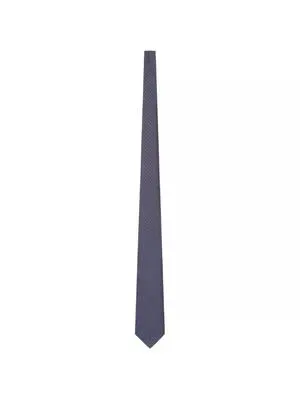 Kiton Silk Geometric Print Neck Tie - Blue