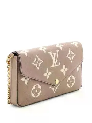 LOUIS VUITTON Felicie Pochette Bicolor Monogram Empreinte Giant Crossbody Bag - Grey