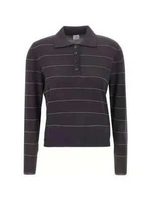 Eleventy Striped Wool Polo Shirt