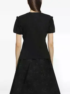 Simone Rocha Pointelle Puff-sleeve Blouse