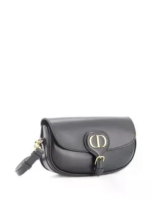 Dior Bobby Flap Bag Leather East West Crossbody Bag - Black