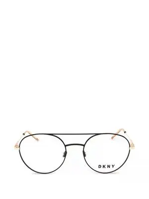 Dkny Round Frame Eyeglasses With Protective Case - Black