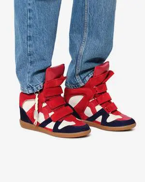 Isabel Marant Étoile Bekett Wedge Sneakers - Red-navy