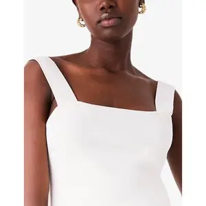 Maje Brass Hoop Earrings With Floral Faux-pearl Embellishments