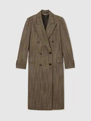 ATELIER Wool-blend Textured Double-breasted Coat