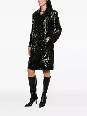 Junya Watanabe Croc-effect Double-breasted Coat