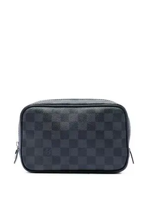 LOUIS VUITTON Damier Graphite Toilette Pouch Pm Clutch Bag - Black