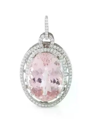 LB EXCLUSIVE 18kt White Gold Kunzite And Diamond Pendant - Silver