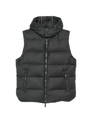 MOORER Quilted Hooded Gilet - Grey