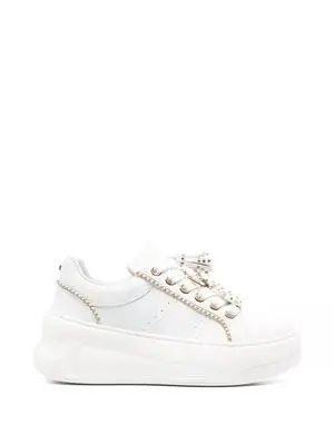 CULT Nirvana Stud-embellished Leather Platform Sneakers - White