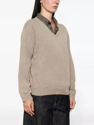 LA PISCINE V-neck Fine Knit Sweater