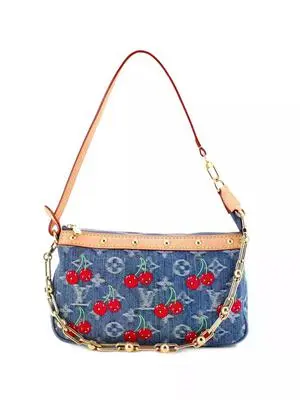 LOUIS VUITTON Monogram Cerises Chain Pochette Accessoires Nm Shoulder Bag - Blue