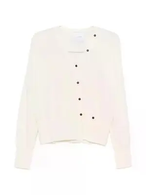 IVORY PARIS Asymmetric V-neck Long Sleeve Sweater - Neutrals