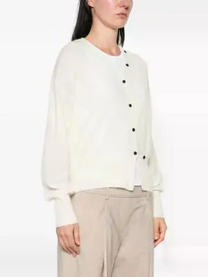 IVORY PARIS Asymmetric V-neck Long Sleeve Sweater