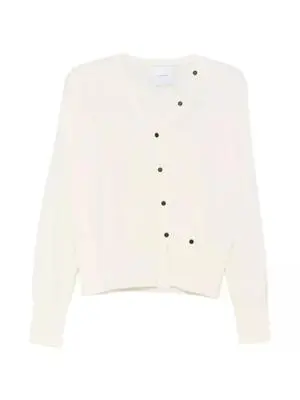 IVORY PARIS Asymmetric V-neck Long Sleeve Sweater - Neutrals