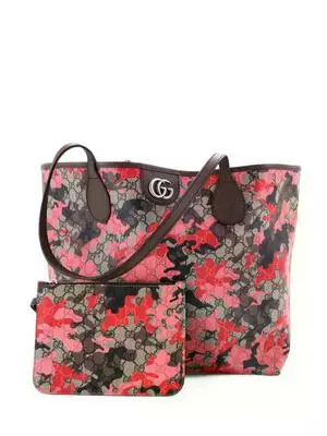 Gucci Gg Open Gg Camouflage Coated Canvas Large Tote Bag